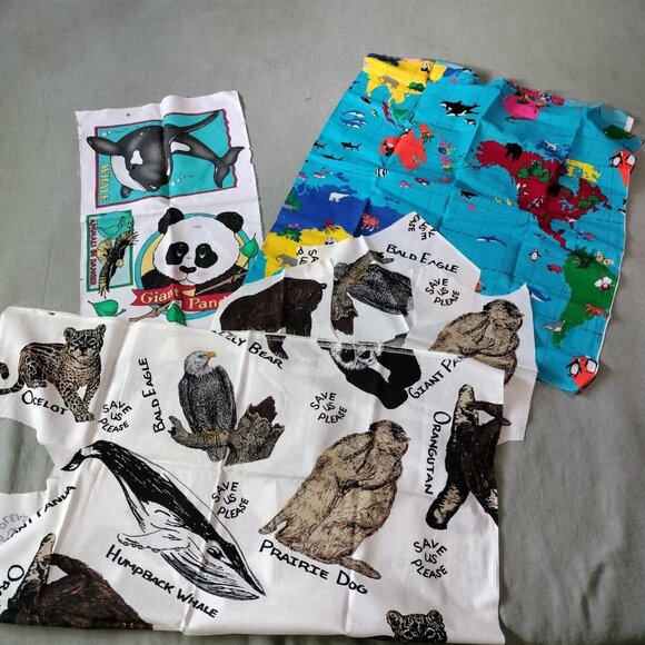 Vintage | Art | Vtg Endangered Animal Quilting Fabric Appliques Lot ...
